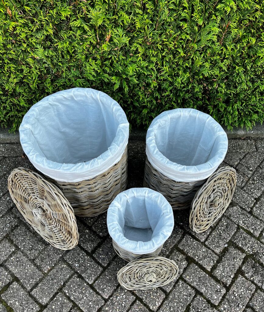 Wasmand rond in Grey rotan – Rotanmanden, de webshop voor rotan artikelen