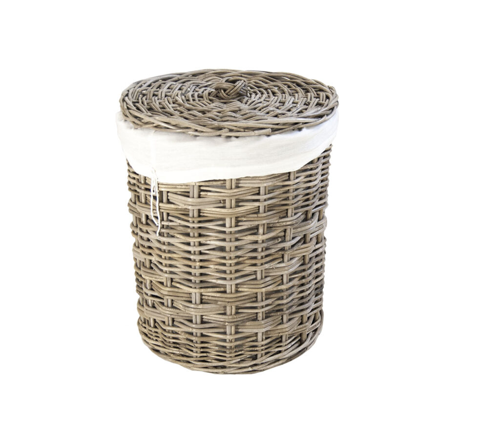Wasmand rond in Grey rotan – Rotanmanden, de webshop voor rotan artikelen