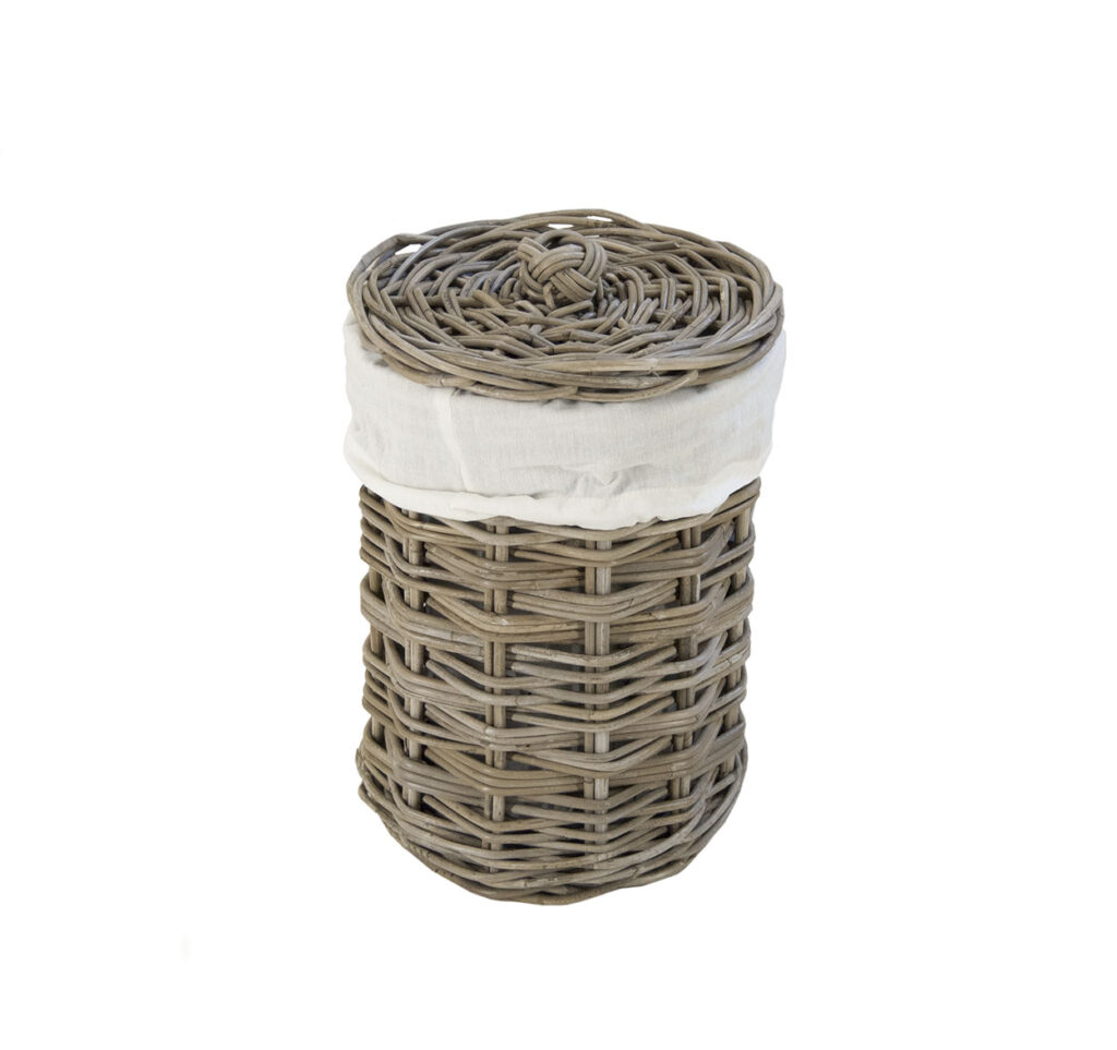 Wasmand rond in Grey rotan – Rotanmanden, de webshop voor rotan artikelen