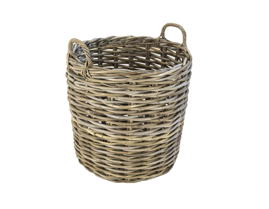 Mand Twist in Grey Rotan – Rotanmanden, de webshop voor rotan artikelen